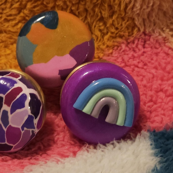 Retro Smiley Face Flower....hand Rolled Knobs Drawer Pulls Handles ...