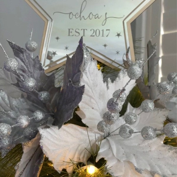 Christmas Tree Topper Star, Scandi Christmas, Engraved Custom ...