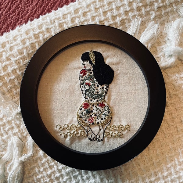 Modern Embroidery Pattern, Pre-printed on Fabric With Tutorial (in ...