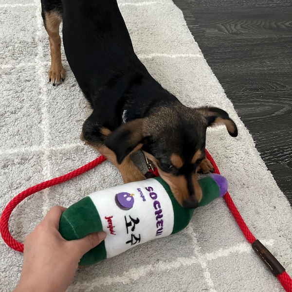 Sochew (soju) Bottle Dog Plush Toys With Squeaker - Strawberry - Grape ...