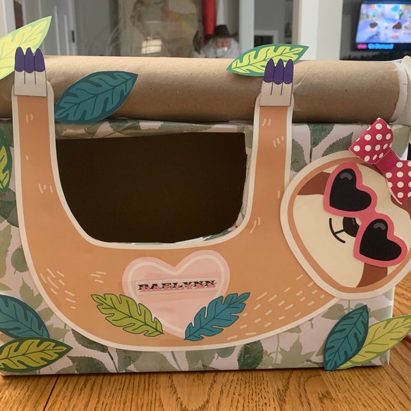 Sloth Printable Box Kit | DIY Valentine Box Decor Kit for Valentine's ...