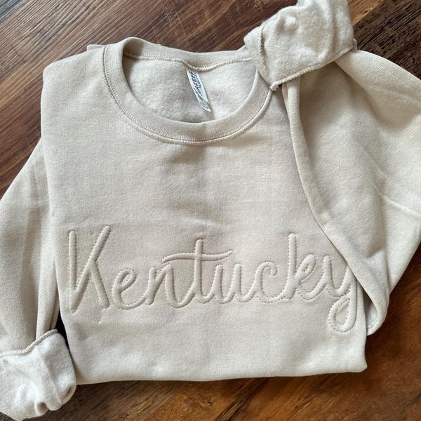 Kentucky Embossed 3D Puff Design - Script Embroidery Font - Puff Foam ...