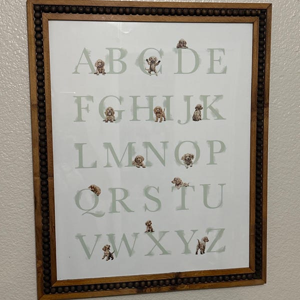 BLACK LABRADOR ABC Poster With Sage Green Letters Puppy Nursery Decor ...