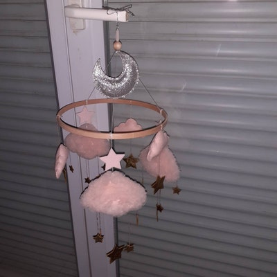 Crystal Mobile Baby Girl Room Decor Baby Mobile Girl Blush - Etsy