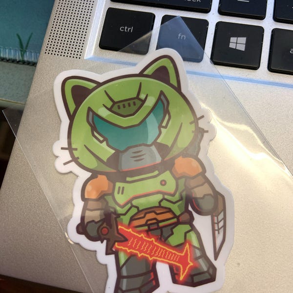 Doom Slayer Kitty / Cat Stickers / Vinyl / Journaling / Scrapbooking ...