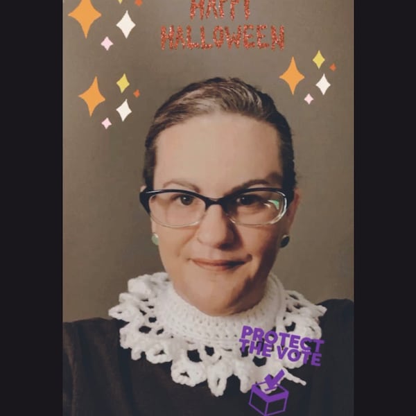 Crocheted Collar Adjustable Ties Neck Wear RBG Halloween Costume ...