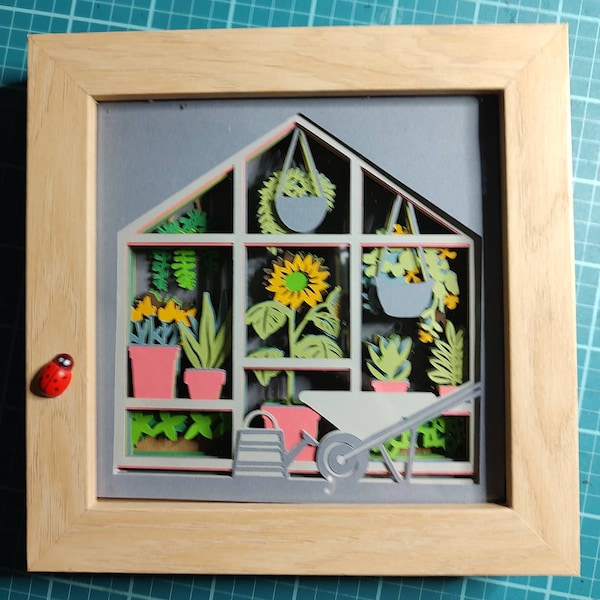 Greenhouse Shadow Box Svg, Garden Shadow Box Svg, Spring Shadow Box Svg ...