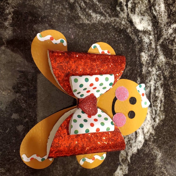 Christmas Gingerbread Bow Template, Christmas Bow SVG, Christmas SVG ...