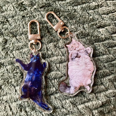 Custom Cat Keychain, Dog Keychain, Pet Keychain, Personalized Pet Photo ...