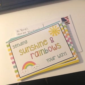 Happy Mail for Students sunshine & Rainbows Postcard for Students Note ...
