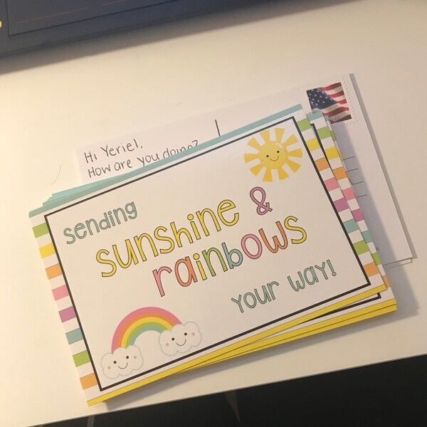 Happy Mail for Students (sunshine & Rainbows) - Postcard for Students ...