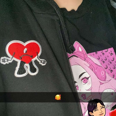 Bad Bunny Heart Iron on Patch, Bad Bunny Heart Patch, Bad Bunny Corazon ...