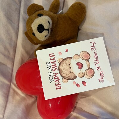 Editable Valentine's Day Cards Teddy Bear Valentines Card School Kids ...