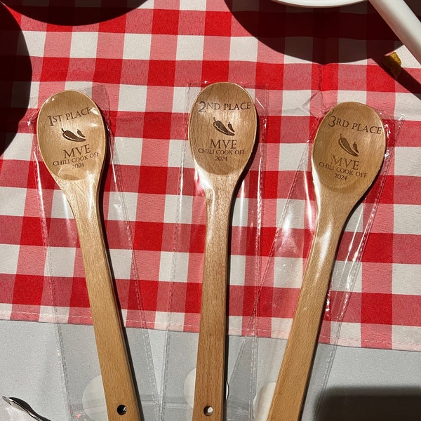 Chili Cook off Personalized Wooden Spoon, Crockpot Cookoff Trophy ...