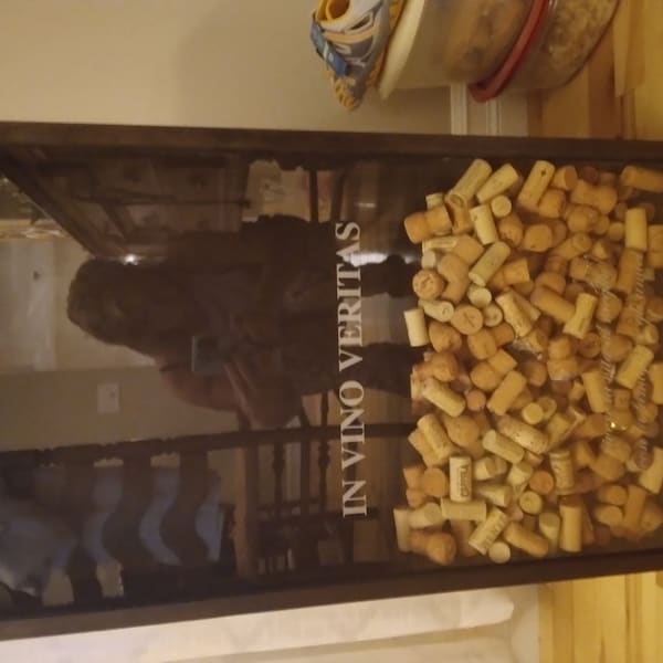 BLACK Wine Cork Holder, Wine Cork Art, Wine Cork Display Case, Shadow ...