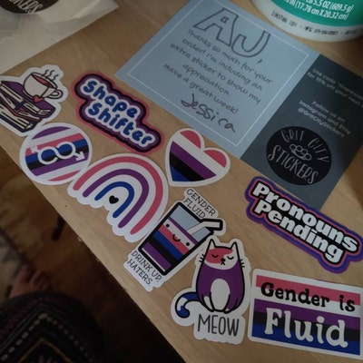 Gender-fluid, Gender Fluid Pride Sticker Set, LGBTQ Stickers, Pride ...