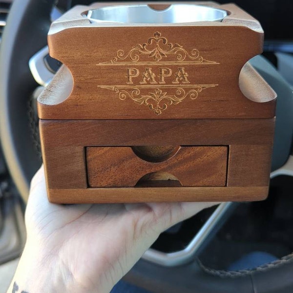 Personalized Whiskey & Cigar Tray Glass Holder Ashtray Whiskey, 2 in 1 ...