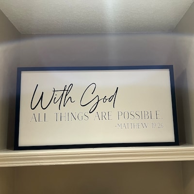 Scripture Wall Decor With God All Things Are Possible Sign Living Room ...