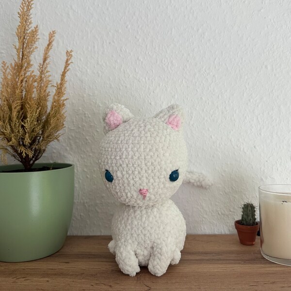 Kitty, the Little White Kitten Pattern Crochet Cat Pattern Amigurumi Cat Pattern Crochet White ...