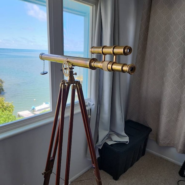 Personalised Antique Telescope, Engraved Telescope With Tripod ...