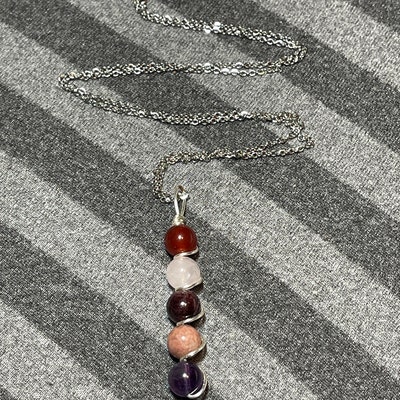 Attract Love Crystal Intention Wire Wrapped Necklace Pendant Rose ...