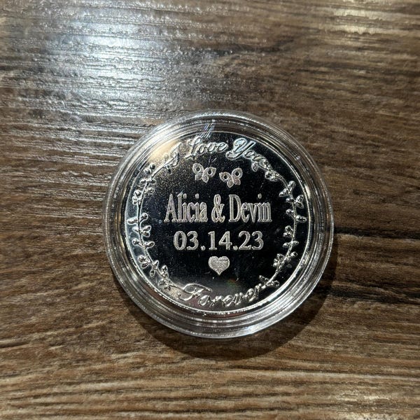1 Oz .999 Fine Silver. Engravable. Happy Valentine's Day Coin. Free ...