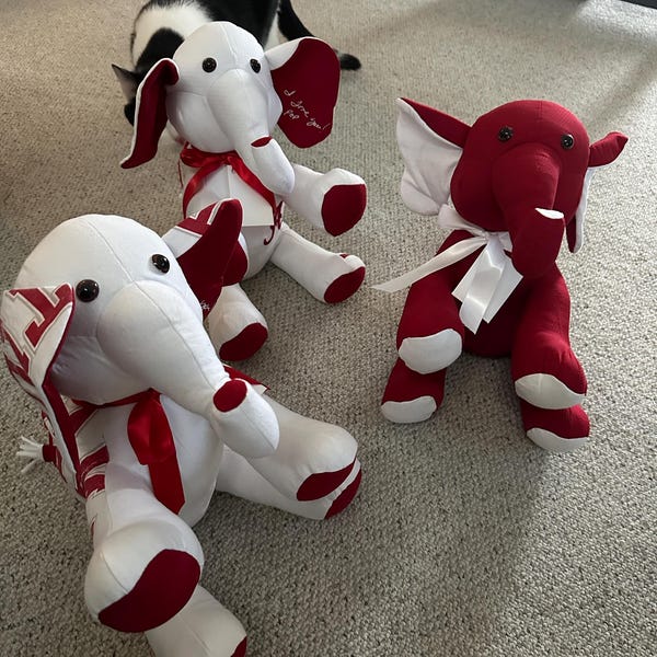 Memory Elephant With Handwriting Embroidery Option - Etsy