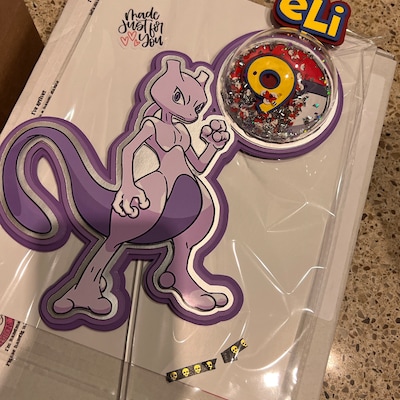 Mewtwo Cake Topper Pokémon Cake Topper Mewtwo Cake Mewtwo Shaker Cake ...