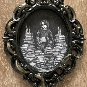 Handmade Ornate Oval Plaster Snake Serpent Frame With Baphomet goth ...