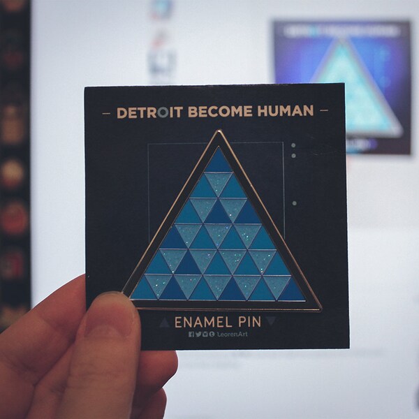 Detroit Become Human - Big Hard Enamel Pin + Glitter - Etsy