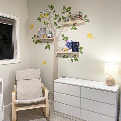 Shelves Tree Decal Children Wall Decal, Shelf Tree Wall Decal for ...