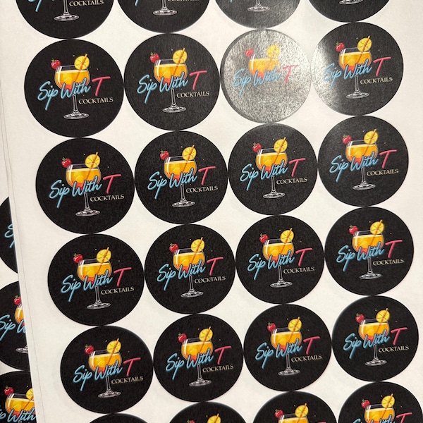 Circular 45mm Stickers, A4 Sheets, Matte Finish, Logo Stickers ...