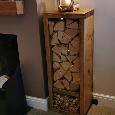 Log Store Indoor Log Holder Log Basket Wood Burner Log Storage Kindling ...