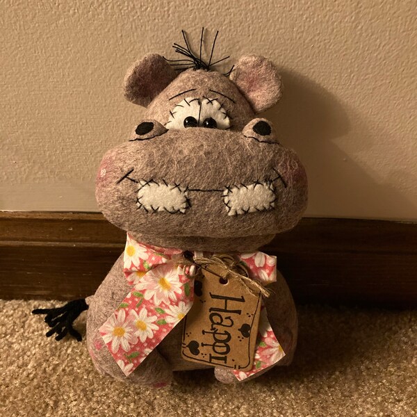 Happy the Hippo - Hippo Doll - Decorative Hippo - Collectible - Table ...