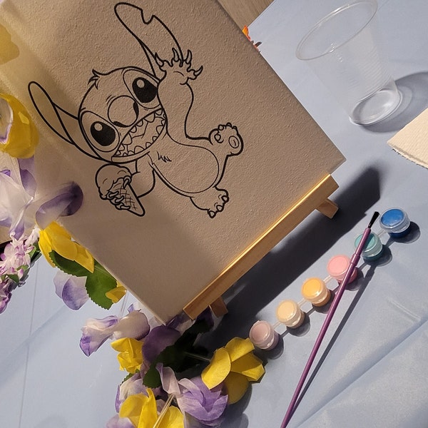 DIY Party Canvas, Ready to Paint Lilo & Stitch Canvas - Etsy