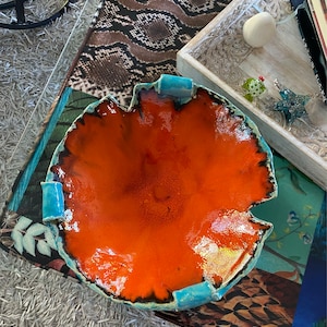 Modern Ceramic Platter Orange Serving Platter Handmade - Etsy