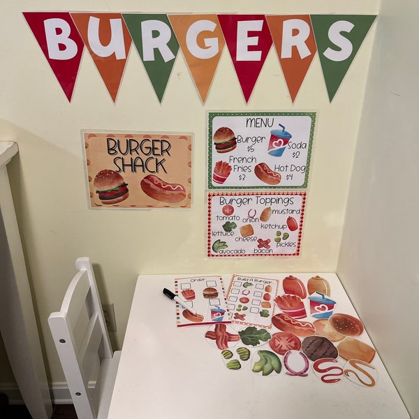 Hamburger Shack Dramatic Play, Pretend Play, Classroom Dramatic Play ...