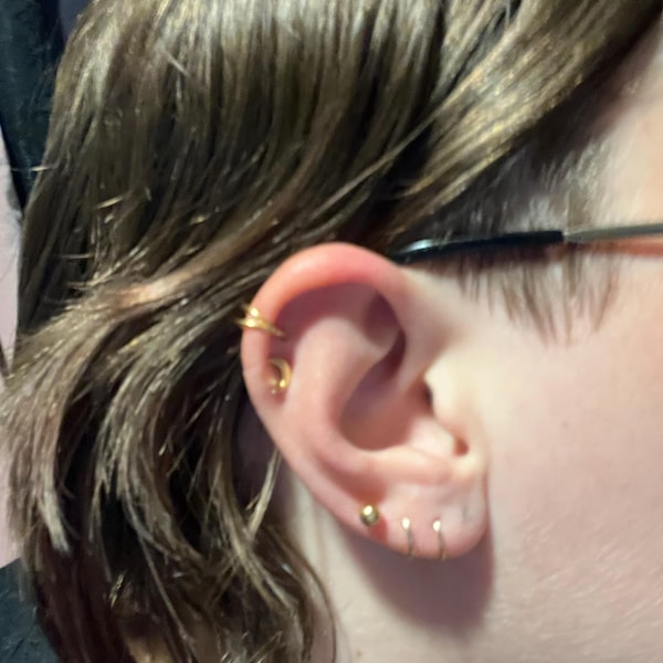 20G/18G/16G Dangle Heart CZ Drop Stud Push Pin Labret, Helix Cartilage ...