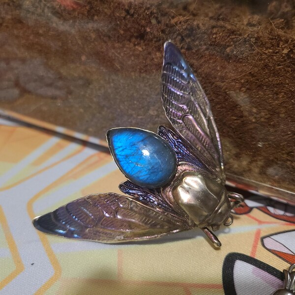 Silver Cicada Charm / Insect Necklace / Bug Necklace / Cicada Pendant ...