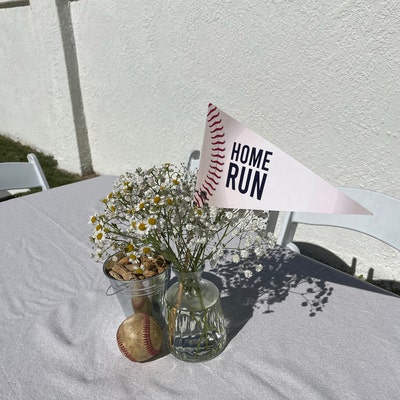 Baseball Birthday Pennant Flags Printable Classic Baseball Party ...