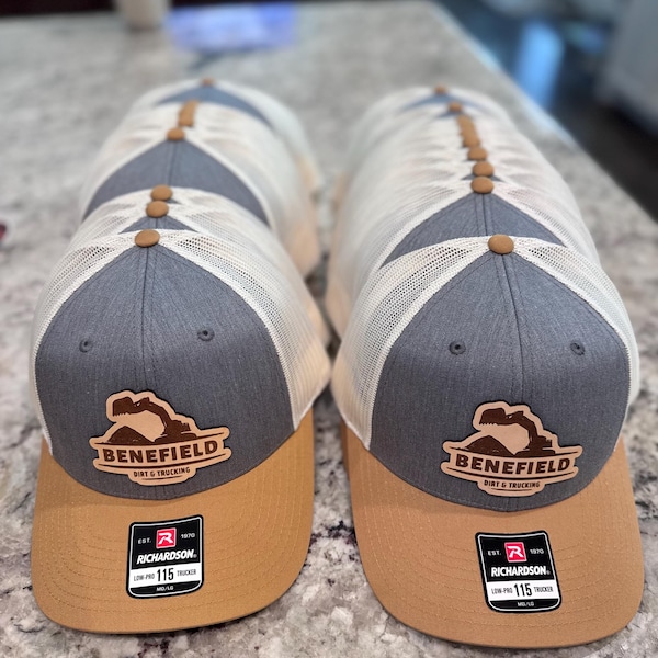 Redfish Patch Hat, Custom Richardson 112 Leather Patch Hat, Leather ...