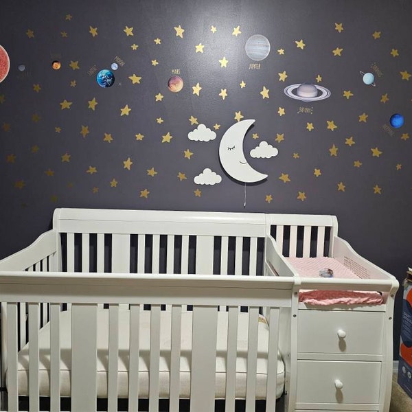 Planets, Moon and Stars, Solar System Wall Sticker - Etsy