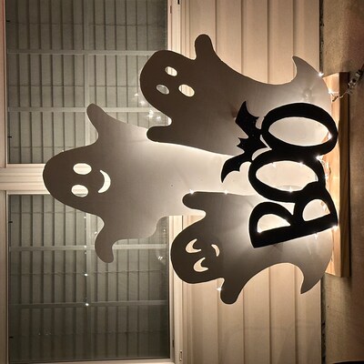 4ft Cute Ghost Trio With BOO Template When Made. Printable Trace & Cut ...