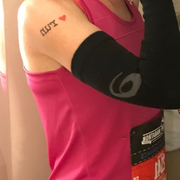 Running Temporary Tattoo: 5K Marathon Race Day Design - Red Heart - Etsy