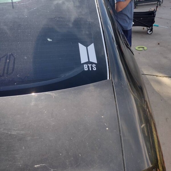 BTS Set of 2 6 BTS White Vinyl Decal Sticker for Car Window, Yeti ...