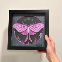 3D Luna Moth Shadow Box, Animal Shadow Box SVG, Mystical Moth Papercut ...