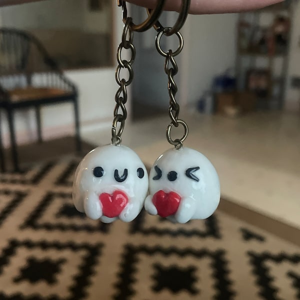 Couple Keychains - My Boo - Matching Ghost Charms - Etsy