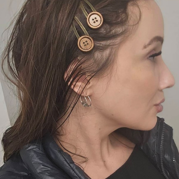 Grandad’s Missing Button Hair Clips X2 by Plain Jane - Button Hair ...