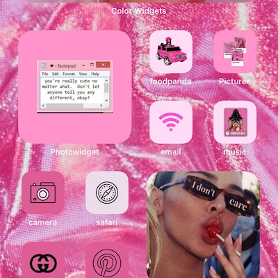 Boujee Pink Aesthetic iPhone Ios 14 App Icons, iPhone Home Screen ...
