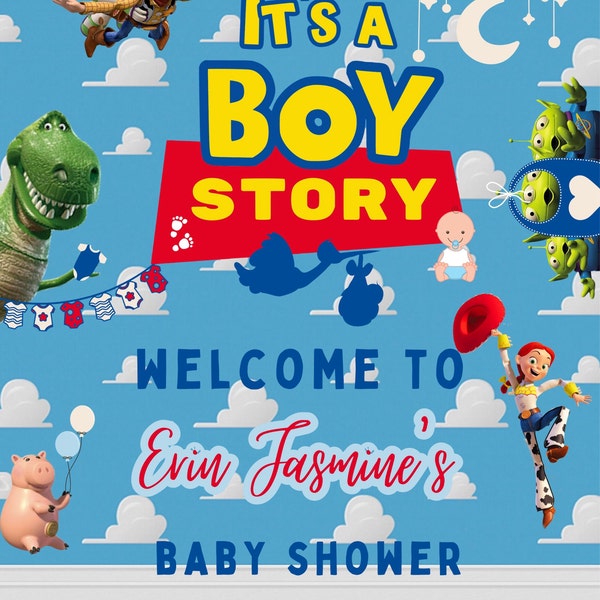 It's a Boy Story Welcome Sign Editable A1 Boy Story Baby Shower Poster ...